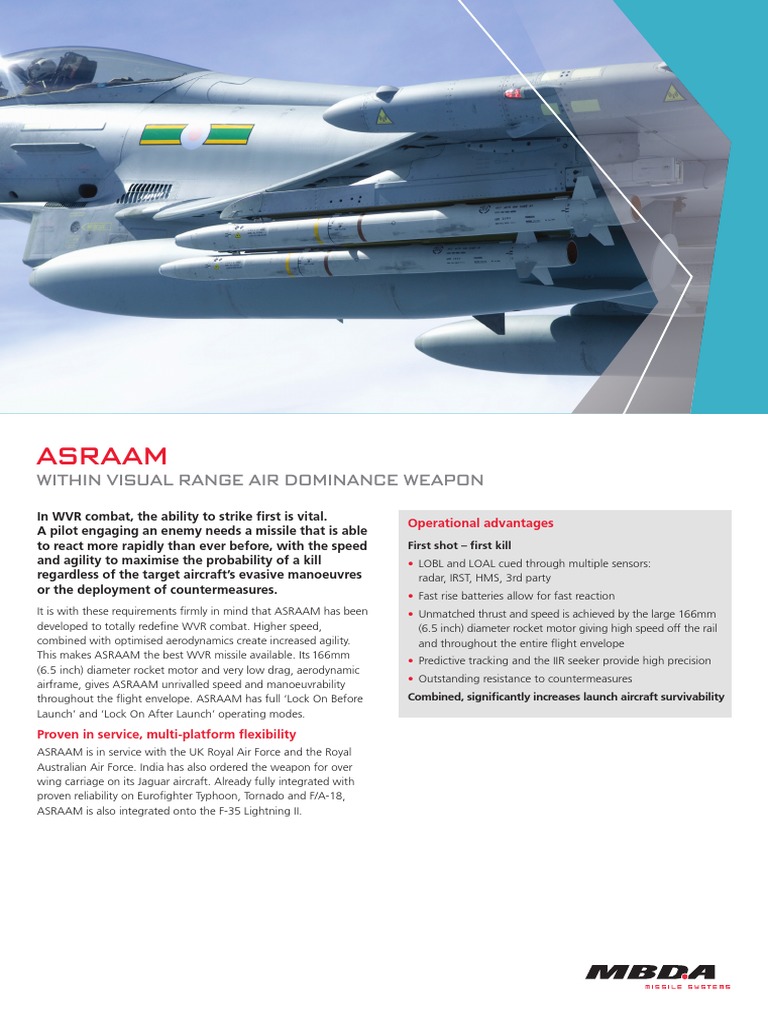 Asraam: Within Visual Range Air Dominance Weapon | PDF | Military ...