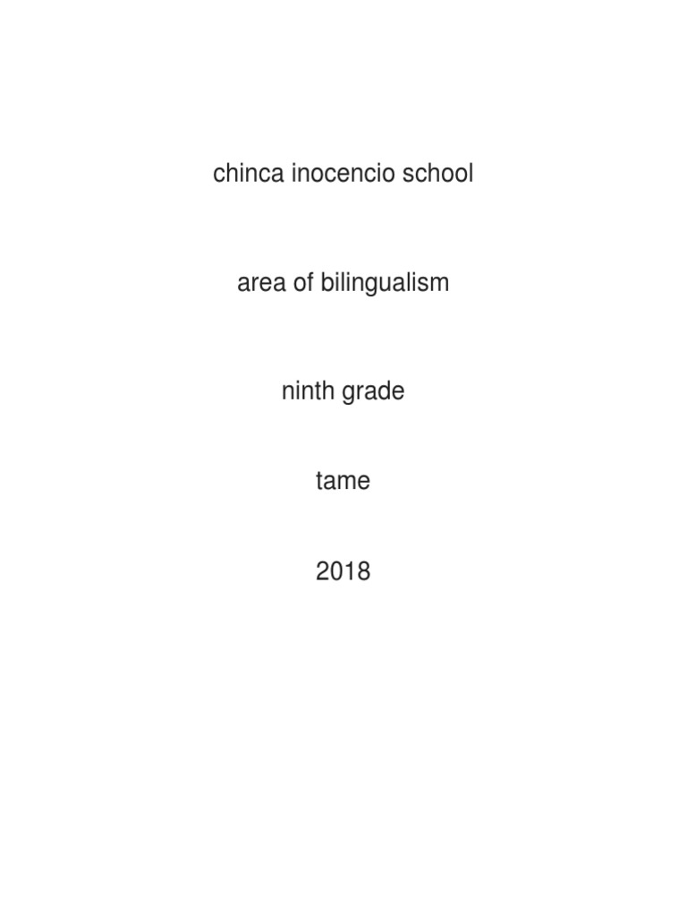 Chinca Inocencio School | PDF