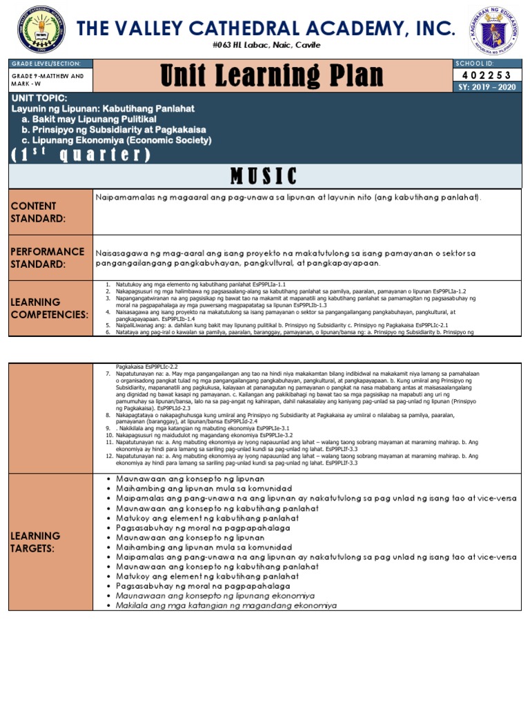 Esp Ulp 1st Quarter | PDF