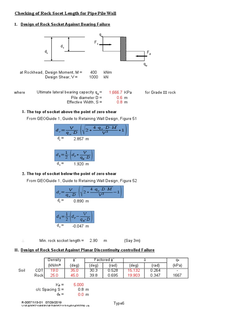 Rock Socket Check For Figs 51 and 54 | PDF | Deep Foundation | Building ...