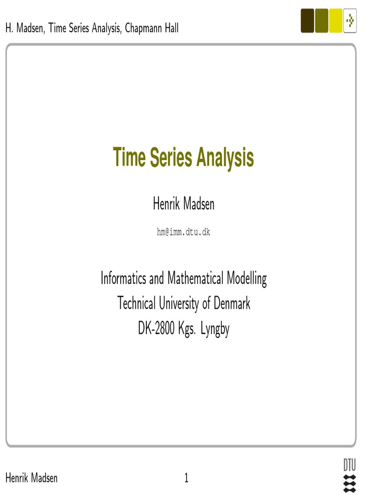 Time Series Analysis: Henrik Madsen | PDF | Covariance Matrix ...