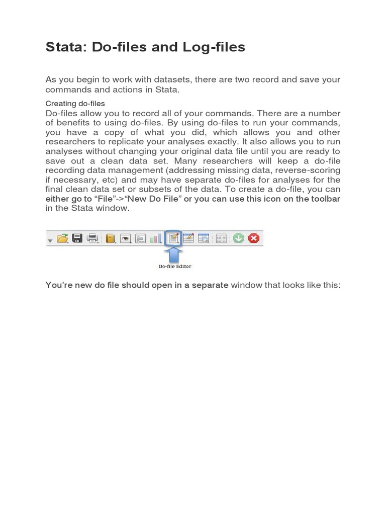 Stata Do Files And Log Files Pdf Computer File Icon Computing