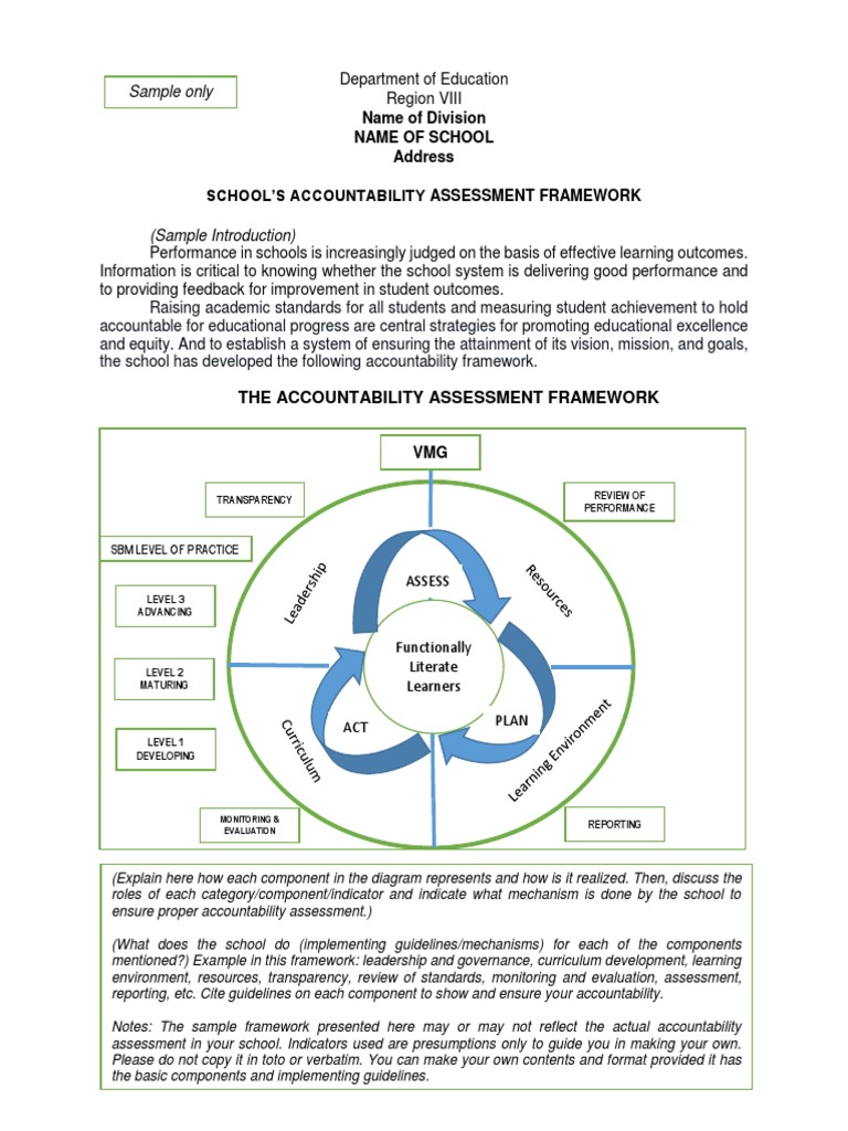 p3. 4 Level 1 Accountability Assessment Framework | PDF | Educational ...