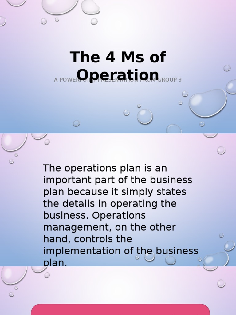 The 4 Ms of Operation | PDF | Entrepreneurship | Transport