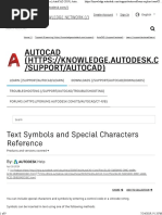 Control Codes and Special Characters Reference in AutoCAD | PDF | Auto ...
