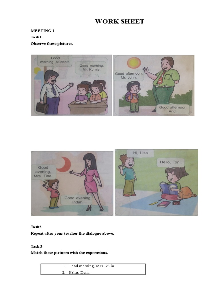 Worksheet Greeting Parting | PDF