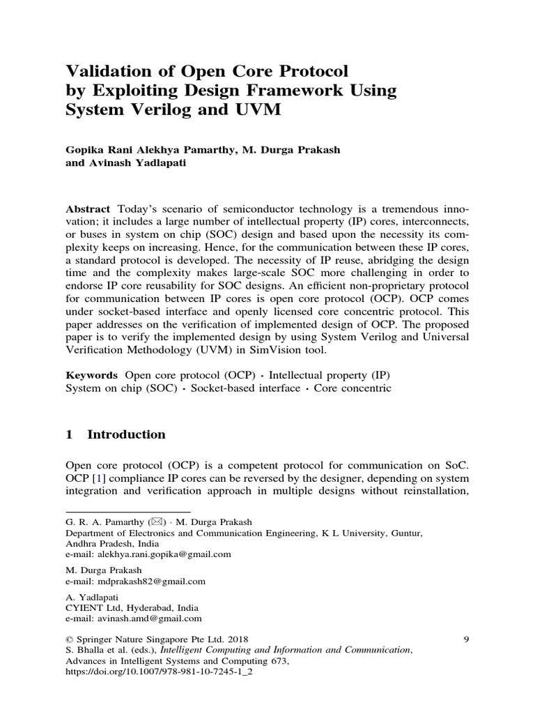 Validation of Open Core Protocol by Exploiting Design Framework Using ...