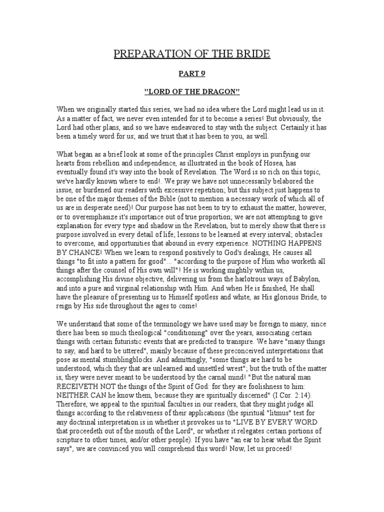 Preparation of The Bride | PDF | Serpents In The Bible | Satan