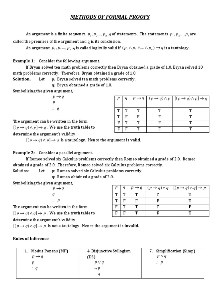 Formal Proofs in Logic and Validity | PDF | Argument | Reasoning