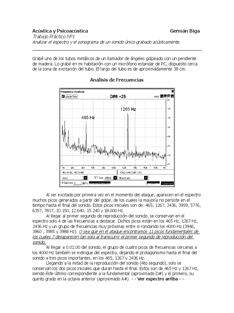 Espectro y Sonograma | PDF | Sonido | Frecuencia