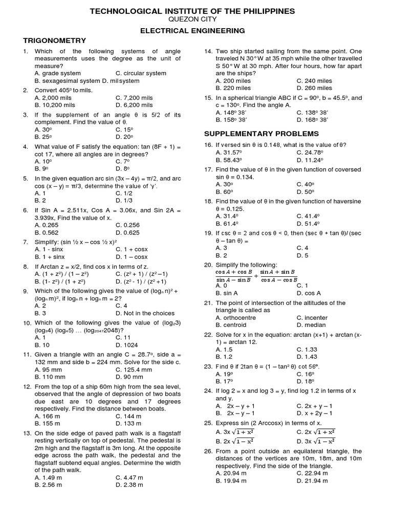 Trigonometry | PDF | Triangle | Angle