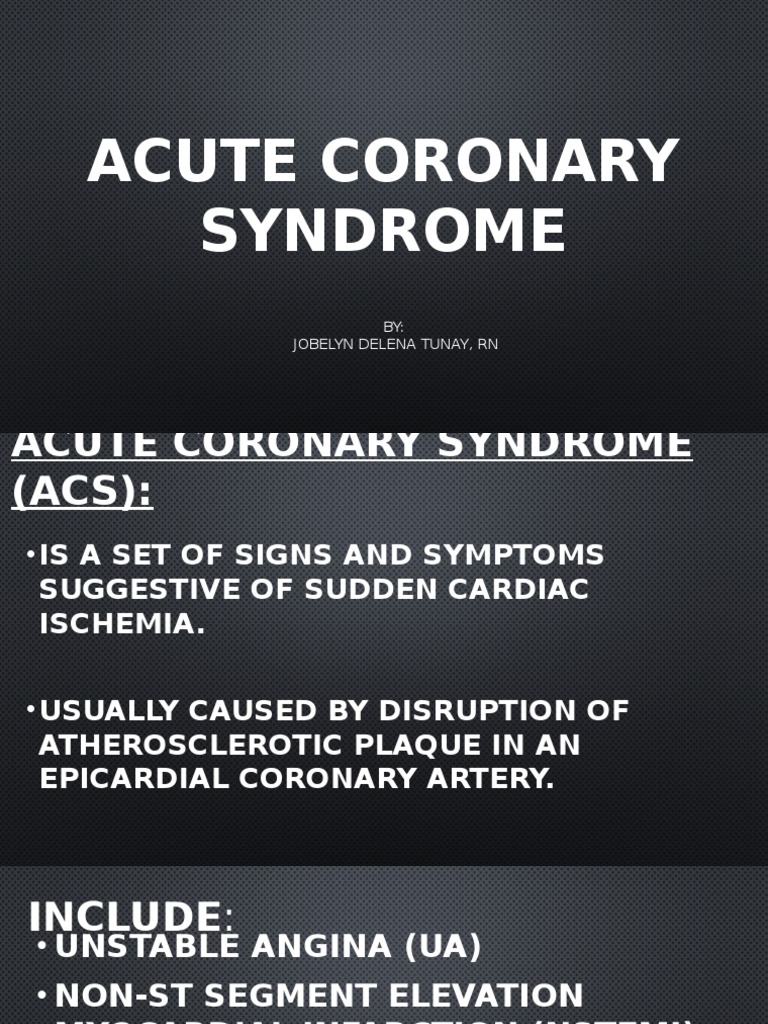 Mi Presentation | PDF | Myocardial Infarction | Coronary Artery Disease