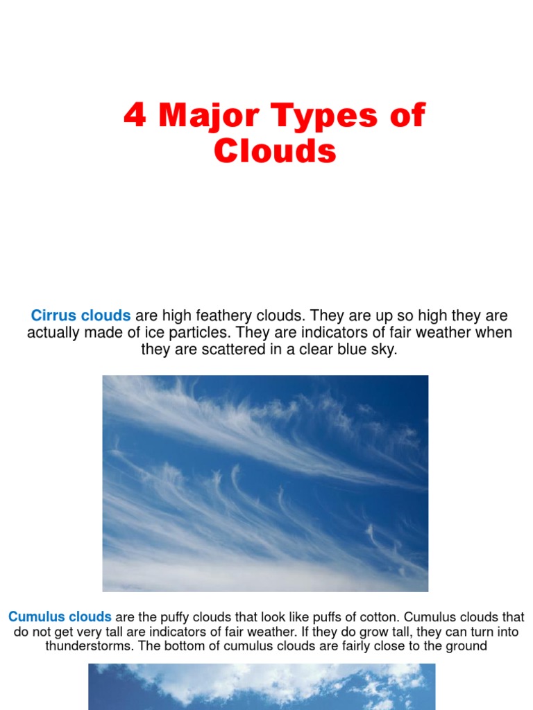 4 Major Types of Clouds Explained | PDF | General Fiction