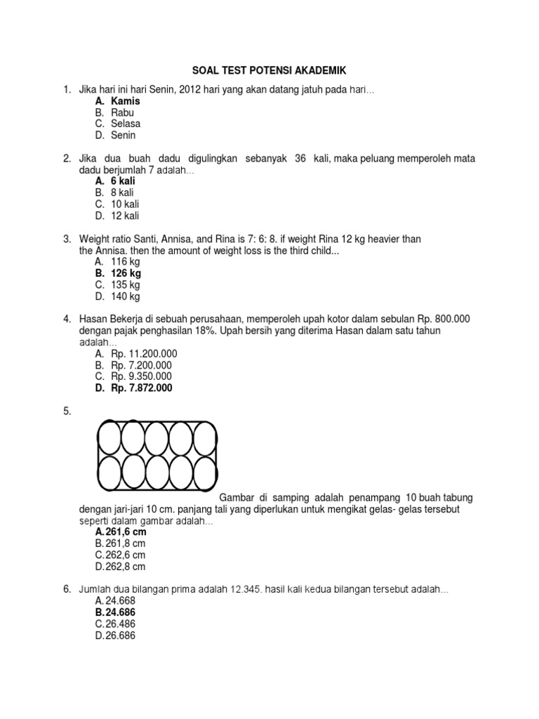 Soal Test Potensi Akademik | PDF | Seni