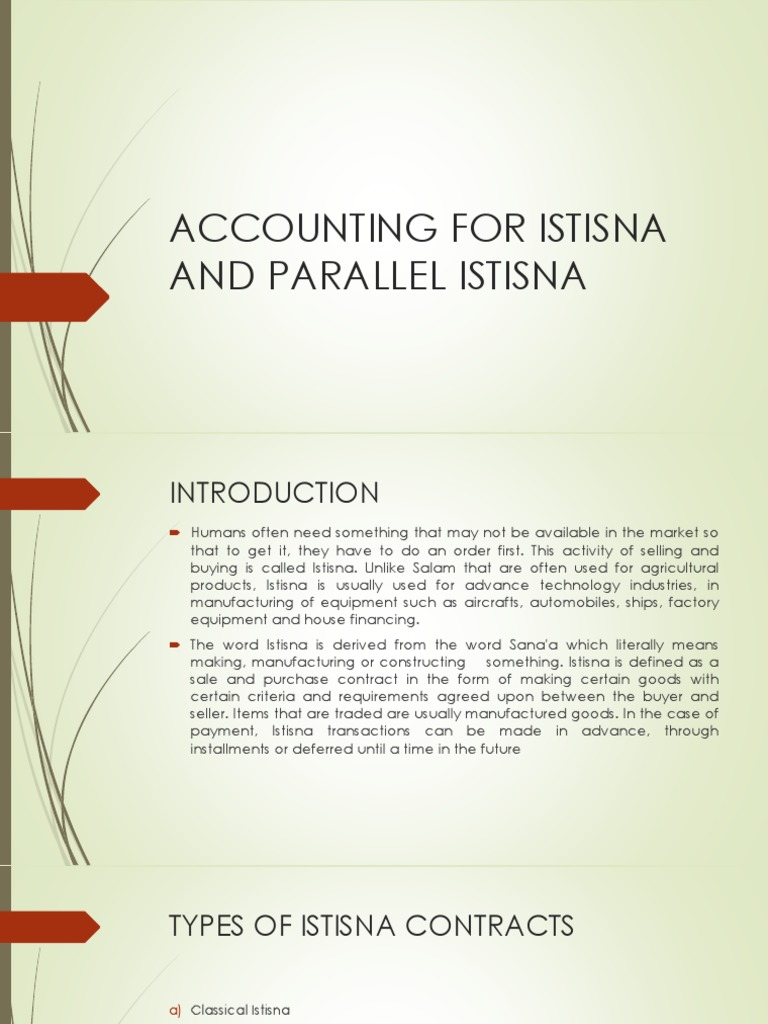 Accounting For Istisna and Parallel Istisna | PDF | Islamic Banking And ...