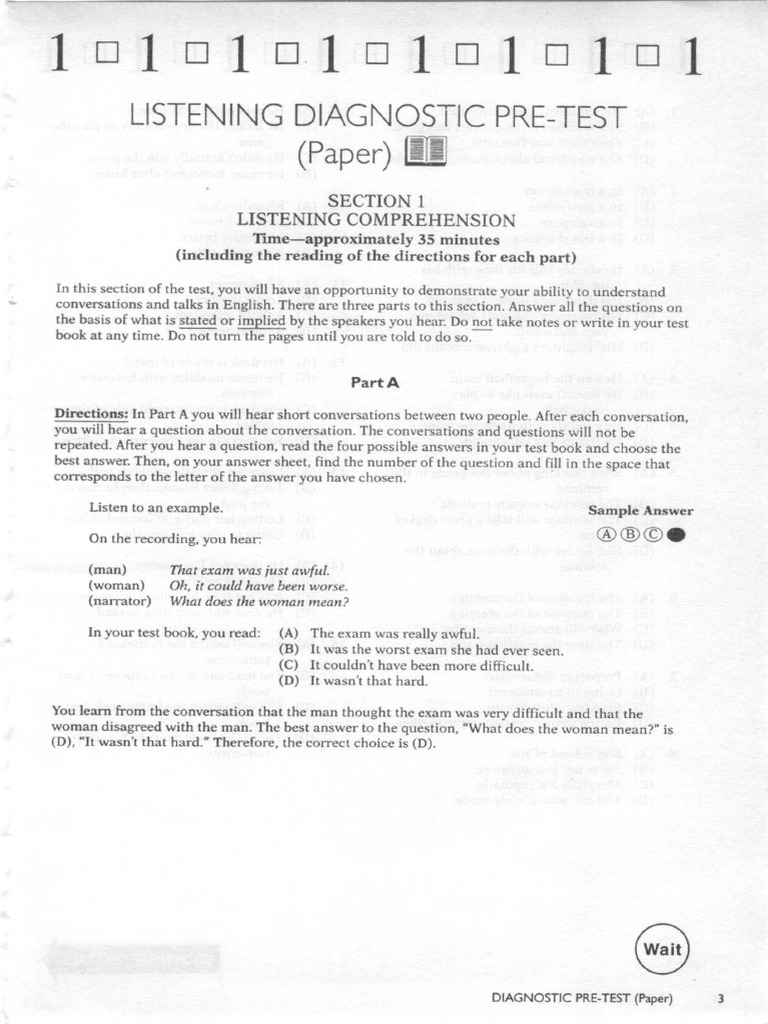 TOEFL Pre Test | PDF | Test (Assessment)