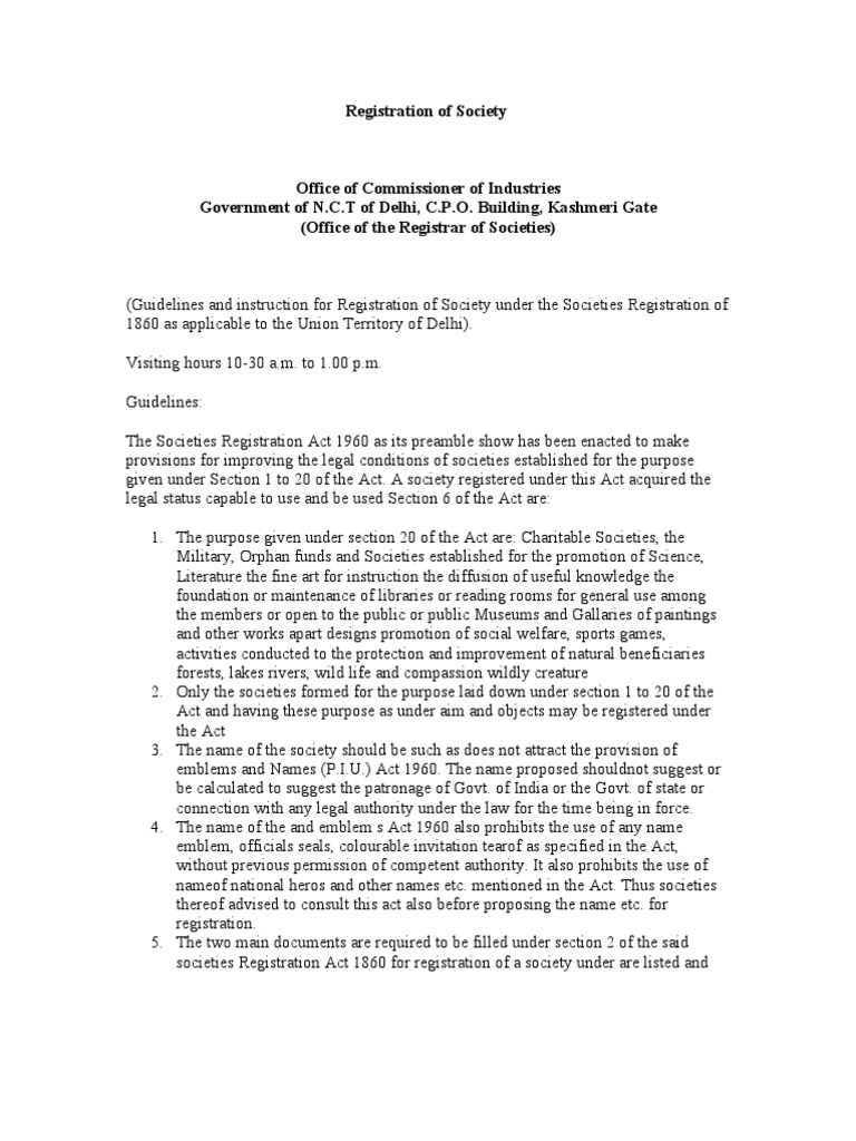 Registration of Society | PDF | Notary Public | Affidavit