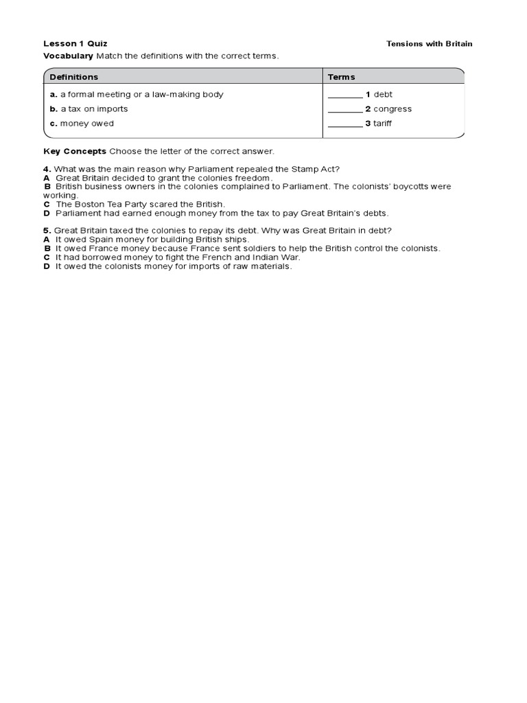 Lesson 1 Quiz 1 | PDF