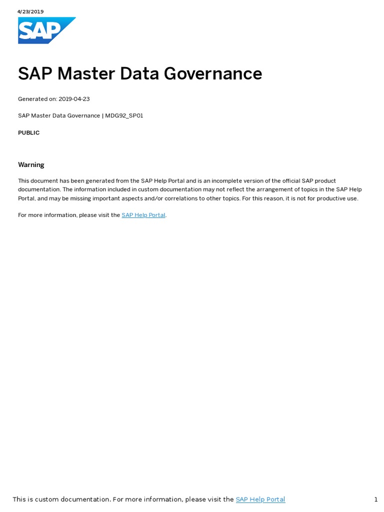 SAP MDG Configuration Guide Overview | PDF | Comma Separated Values ...