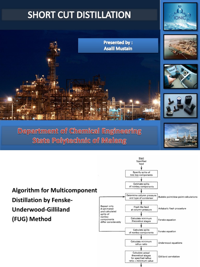 FUG Method: Algorithm for Multicomponent Distillation Calculation | PDF ...