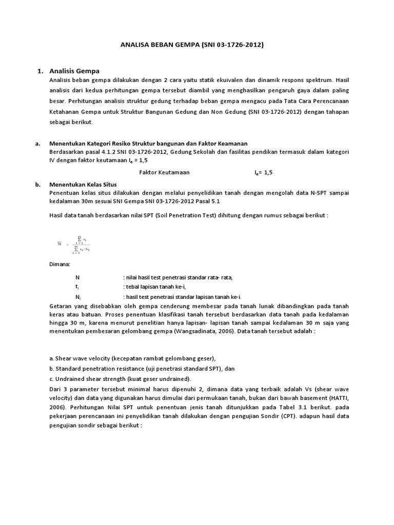 Analisis Gempa Sni | PDF