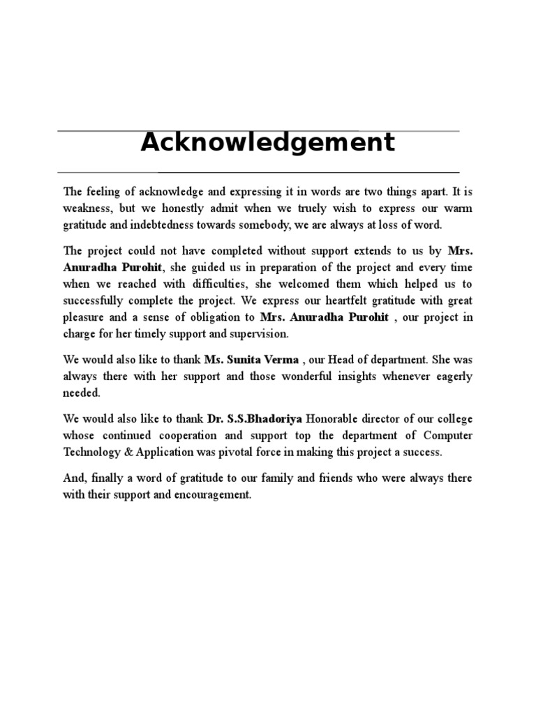 Acknowledgement | PDF | Software Testing | Class (Computer Programming)