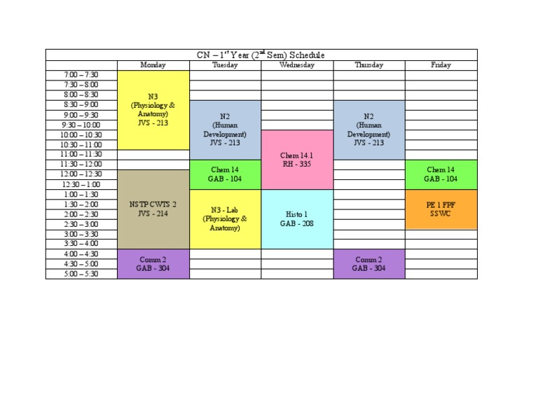 2nd Sem Sched Tentative | PDF