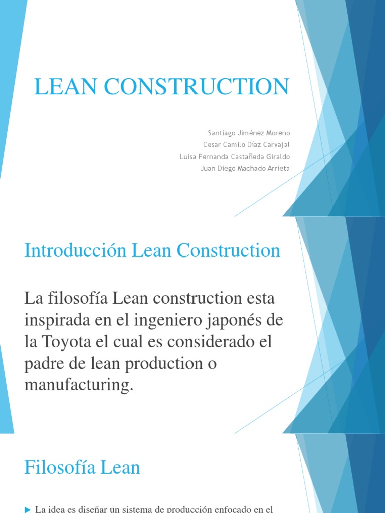 Lean Construction: Filosofía y Herramientas | PDF | Diseño | Planificación