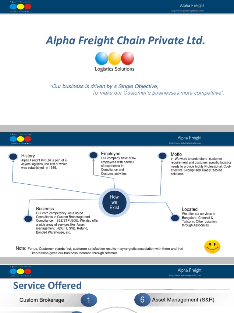 Alpha Freight Company Profile | PDF | Warehouse | Logistics
