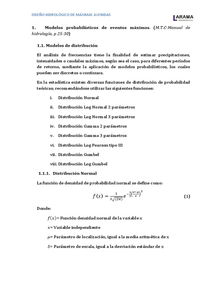 Modelos Probabilísticos de Eventos Máximos | PDF | Distribución de ...