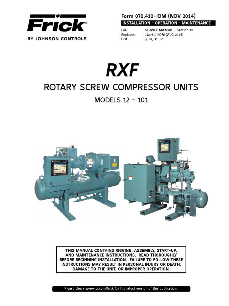 BE SG Frick RXF | PDF | Gas Compressor | Valve