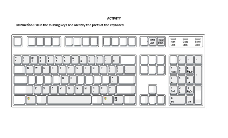Activity Instruction: Fill in The Missing Keys and Identify The Parts ...