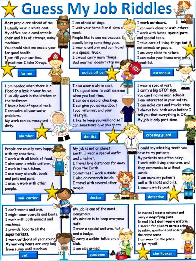 Guess My Job Riddles