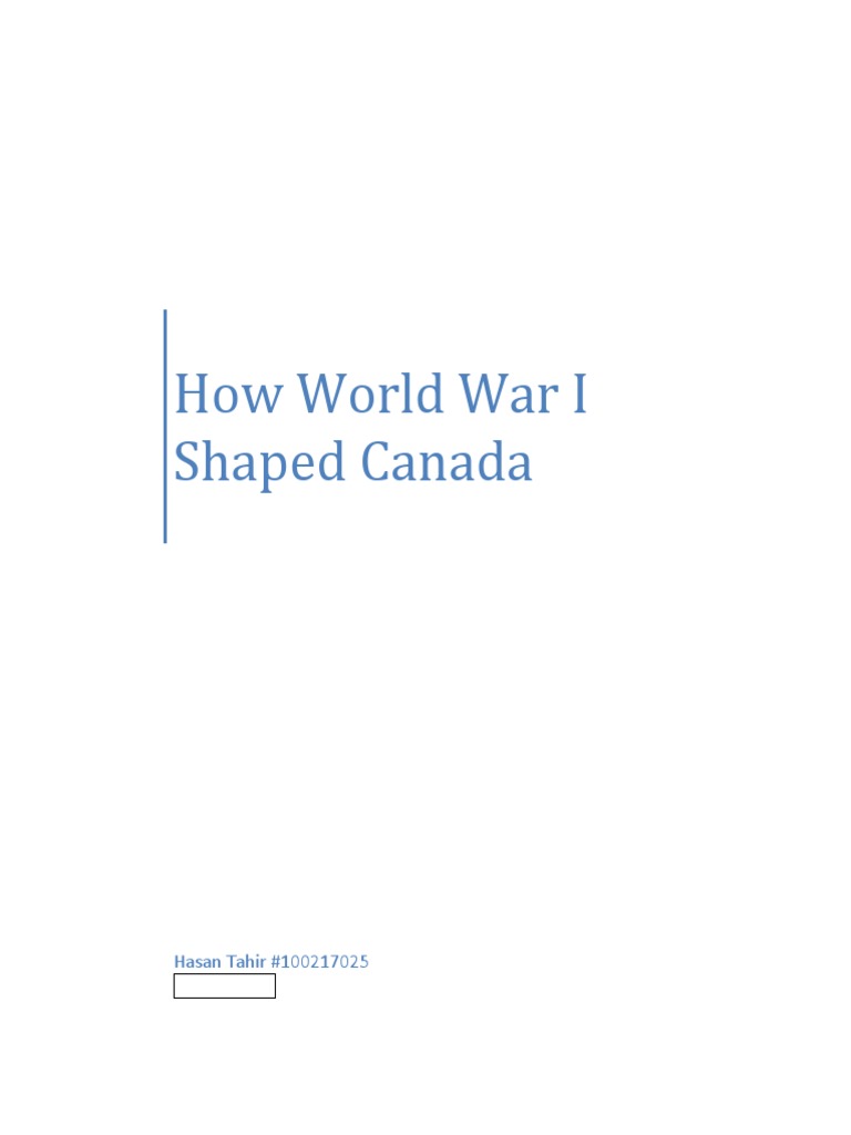 Impact of WWI on Canadian Identity | PDF | International Relations ...