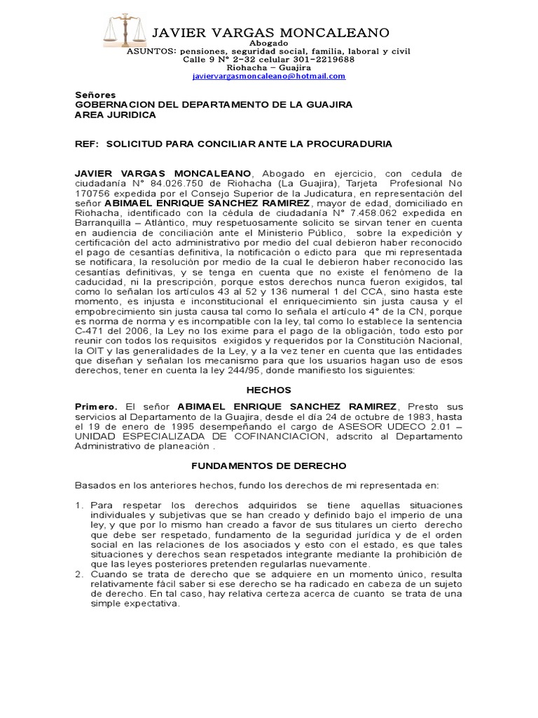 Abimael Enrique Sanchez Ramirez | PDF | Estatuto de limitaciones | Pensión