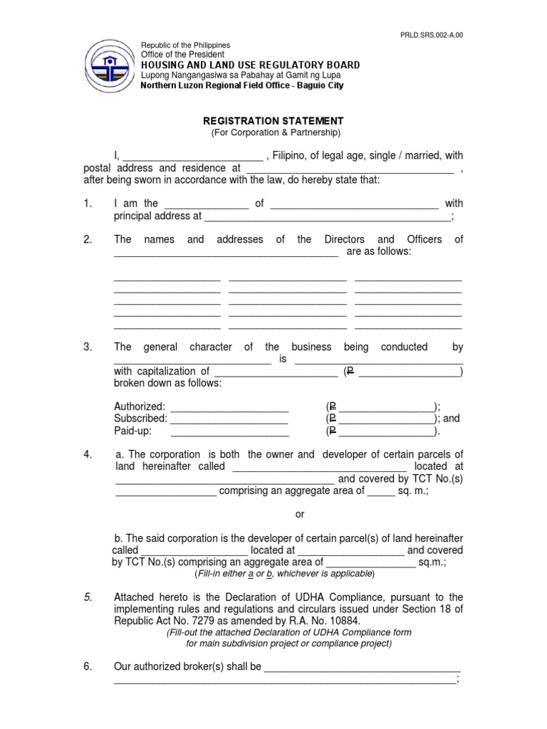 PRLD - Srs.002-A.00 - Sworn Registration Statement (Corporation) | PDF ...