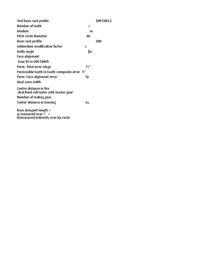 Gear Specifications and Profiles | PDF