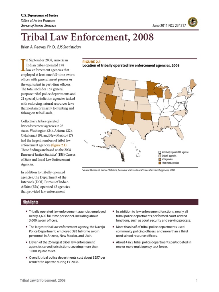 Tribal Law Enforcement Overview, 2008 | PDF | Police Officer | Navajo ...