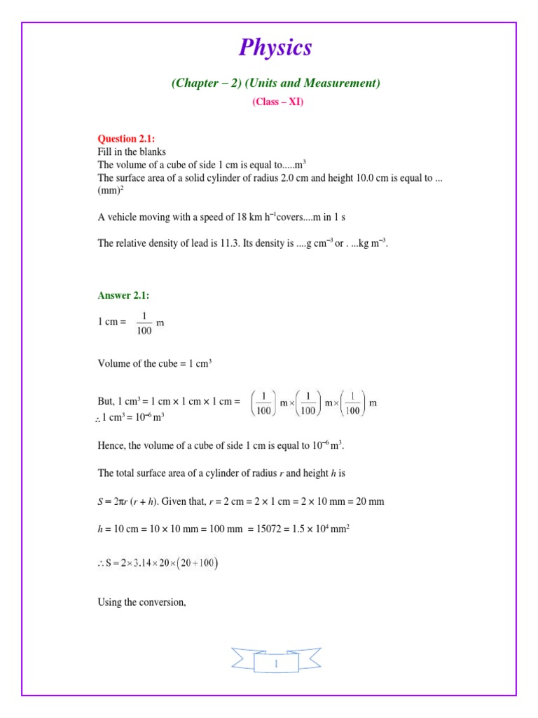 Physics: (Chapter - 2) (Units and Measurement) | PDF | Atomic Nucleus | Sun