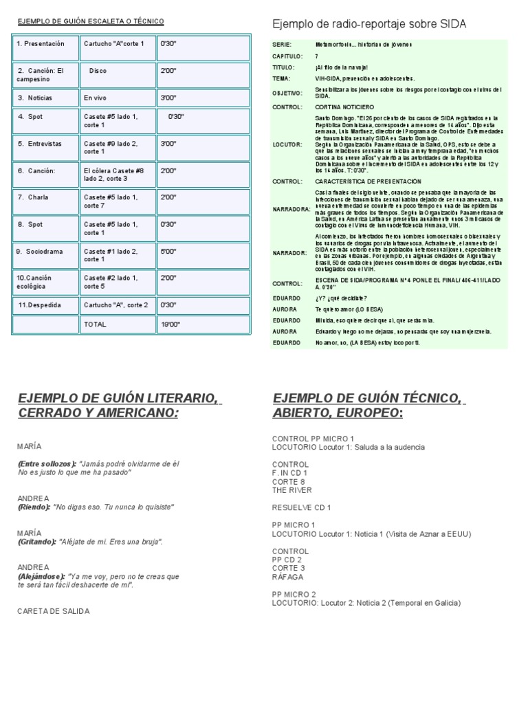 Modelos de Guiones Radiales