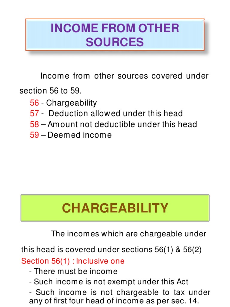Income from Other Sources: A Comprehensive Overview of Sections 56-59 ...