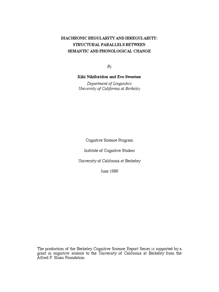 Diachronic Regularity and Irregularity: Exploring Structural Parallels ...
