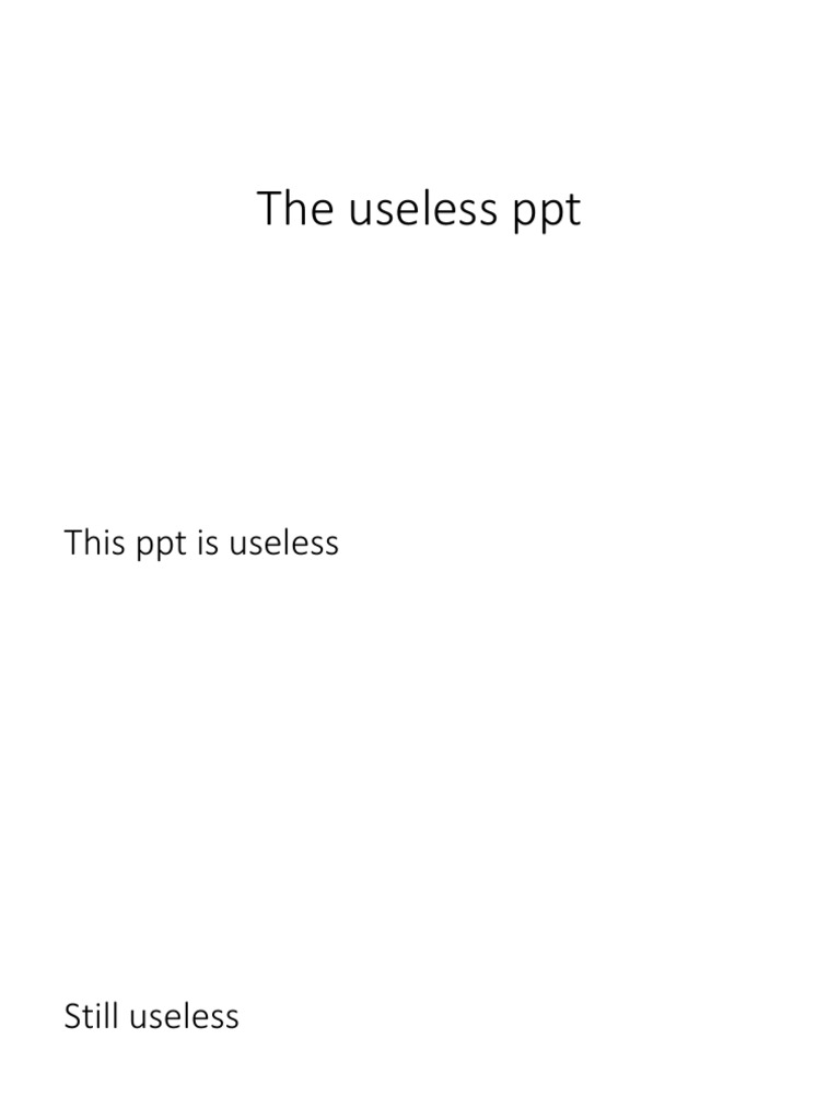 The Useless | PDF