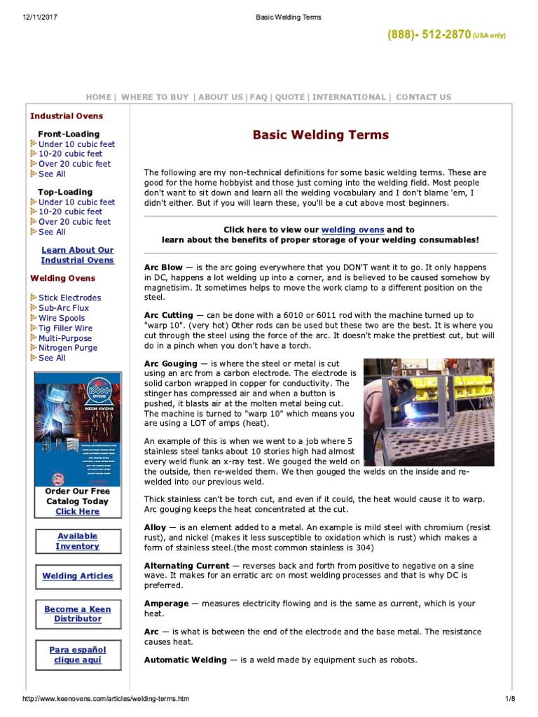 Basic Welding Terms | PDF