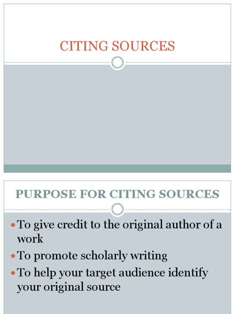 Citing Sources | Download Free PDF | Citation | Apa Style