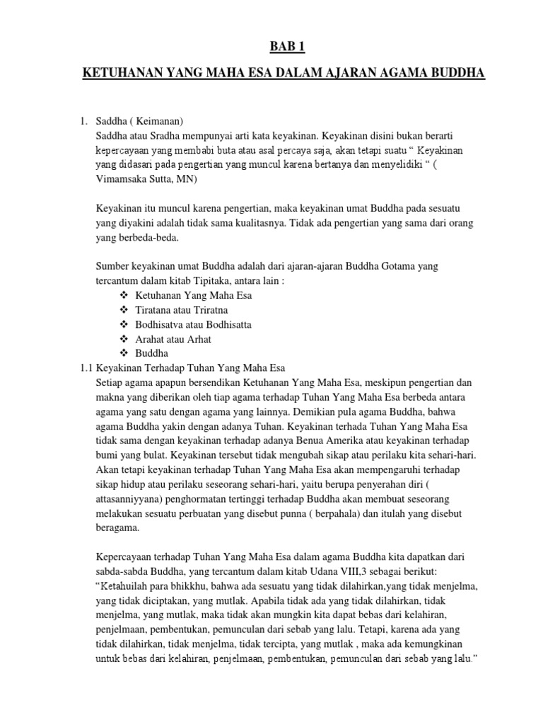 Bab 1 Ketuhanan Yang Maha Esa | PDF