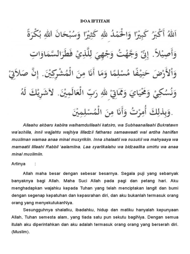 Doa Iftitah | PDF