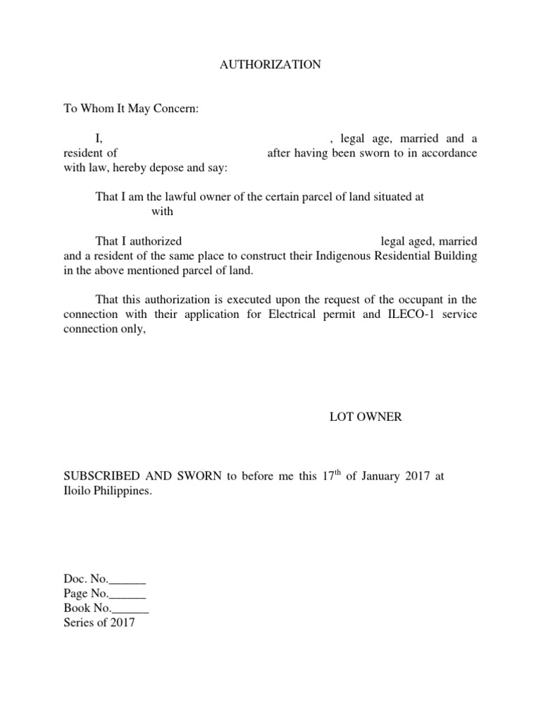 Authorization For Applying ELECTRIC | PDF