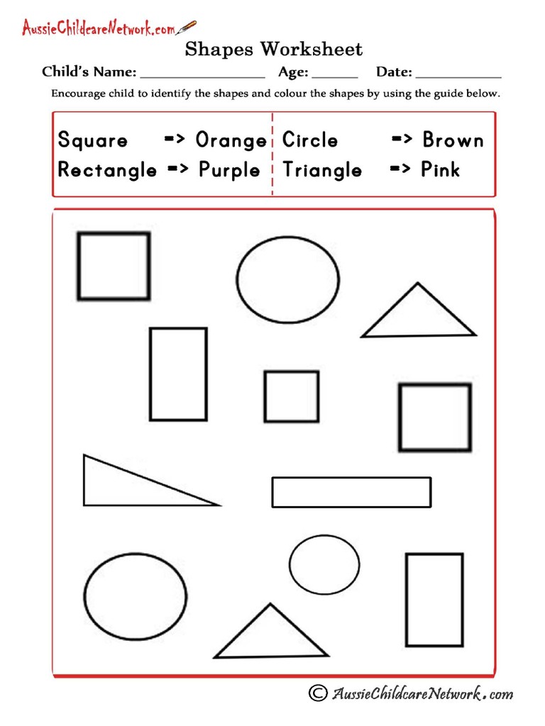 Shapes and Colours Worksheet 2 | PDF