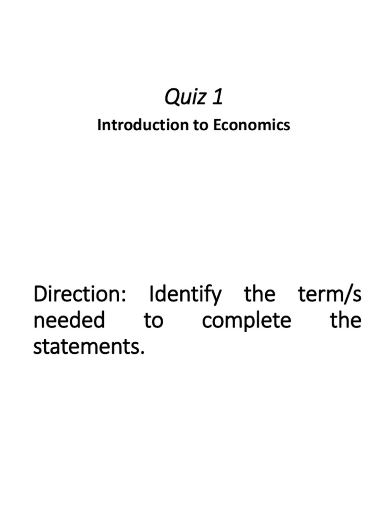 Economics Quiz: Key Concepts Explained | PDF